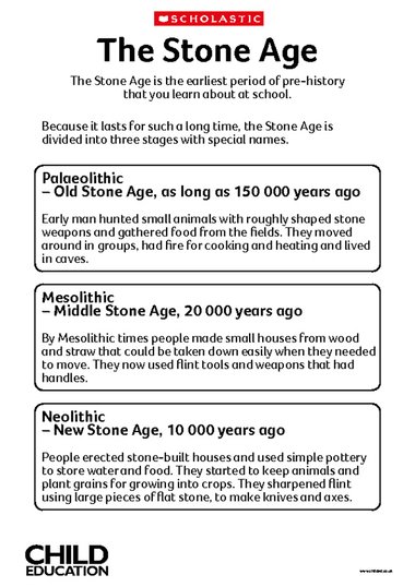 The Stone Age – Primary KS1 & KS2 teaching resource - Scholastic