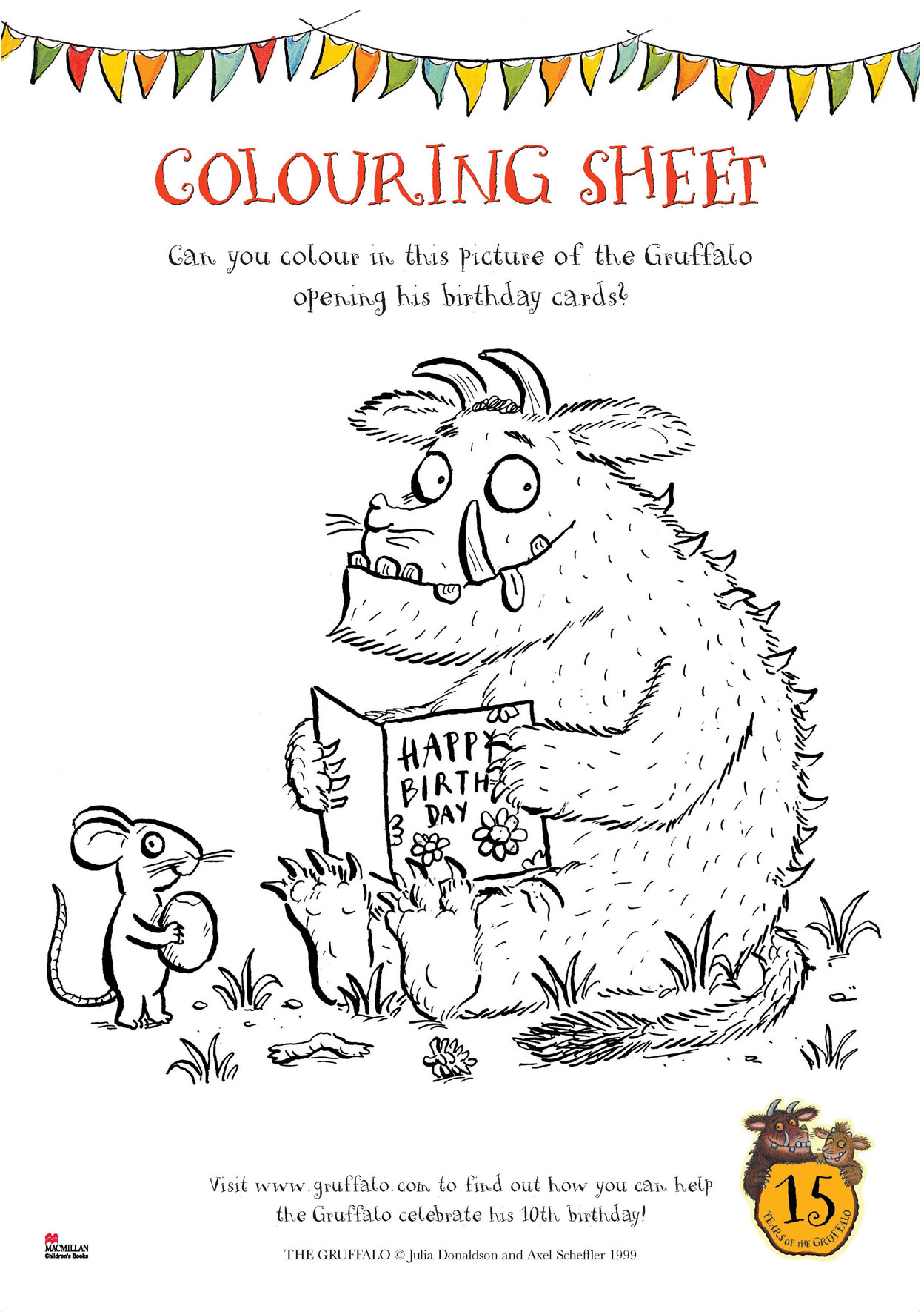 Gruffalo Birthday Colouring Sheet Scholastic Kids Club Gruffalo Birthday Colouring Sheet Scholastic Kids Club