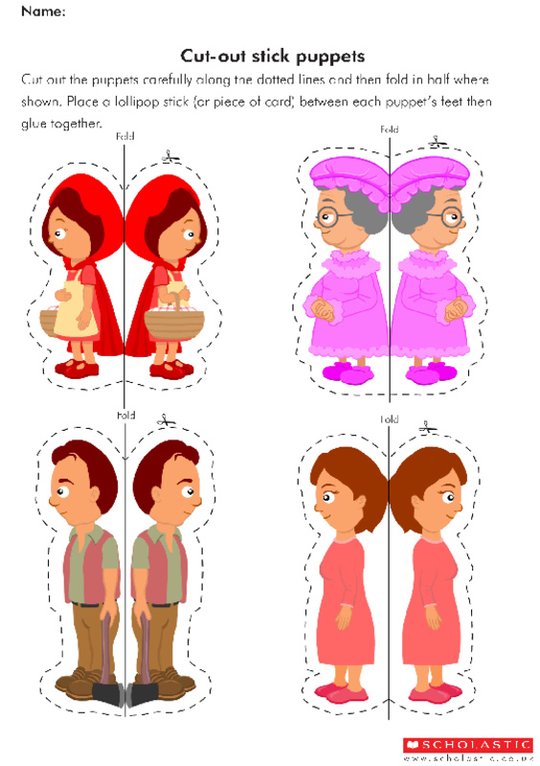 Cut out stick puppets – Little Red Riding Hood - Scholastic Shop