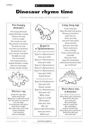 Dinosaur rhyme time - Scholastic Shop