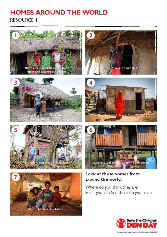 Geography resource: Homes around the world starter sheet - Scholastic Shop