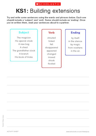 Building Extensions Sentences Primary KS1 KS2 Teaching Resource 