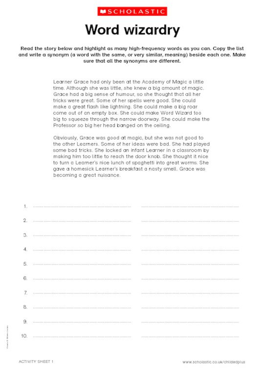 Word wizardry – high-frequency words - Scholastic Shop