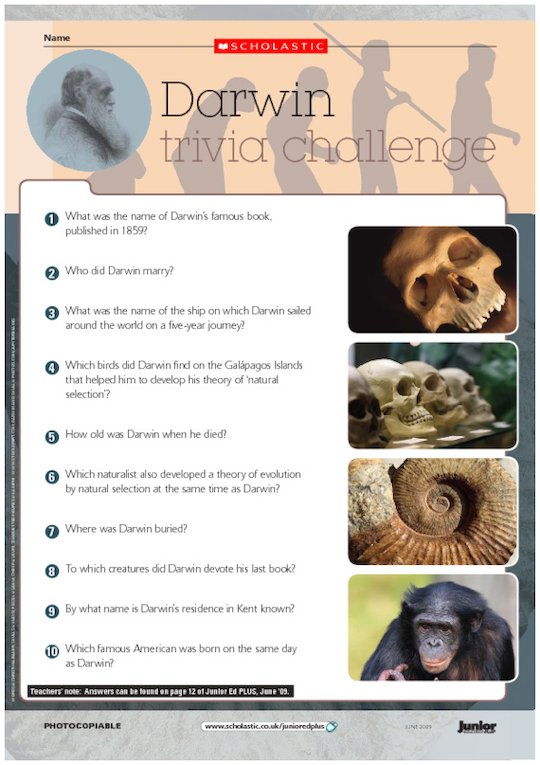 Charles Darwin trivia challenge - Scholastic Shop