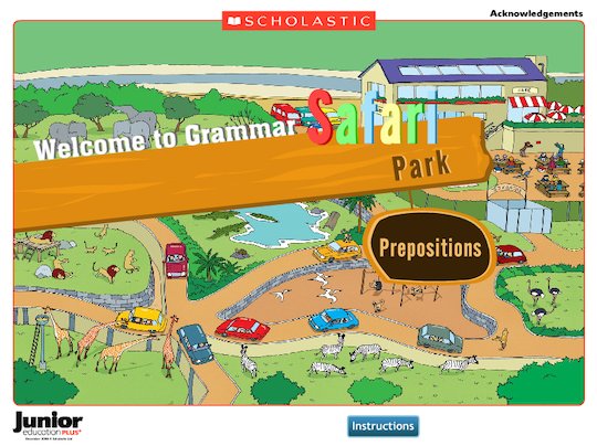 Grammar safari park – prepositions interactive - Scholastic Shop