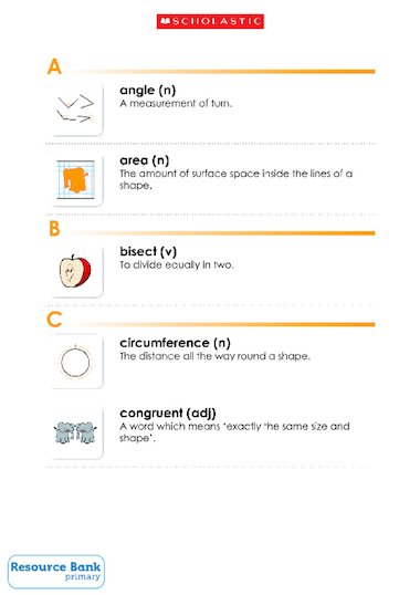 Maths glossary – Primary KS2 teaching resource - Scholastic