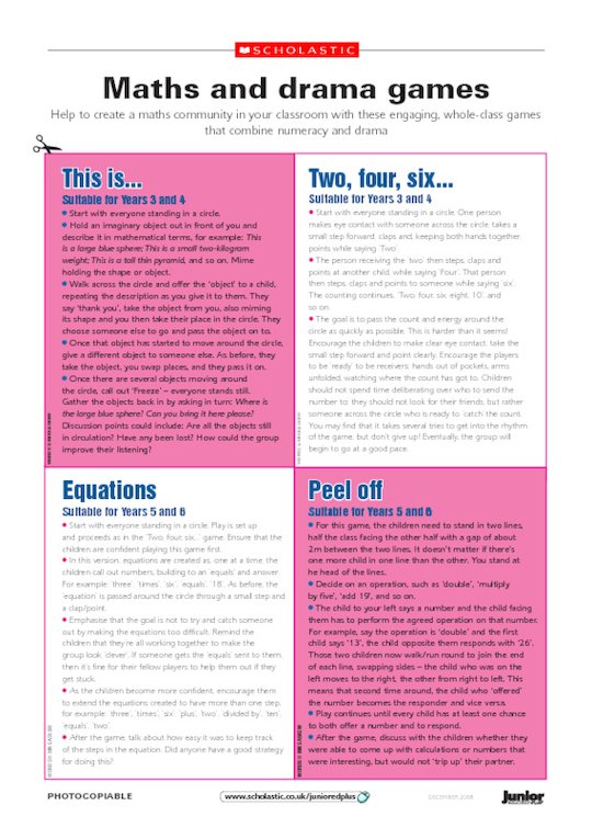 Maths and drama games - Scholastic Shop