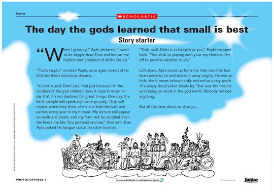 Clouds-themed story starter - Scholastic Shop