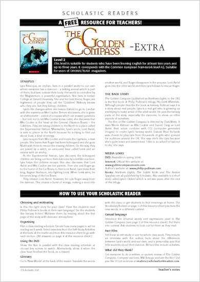 ELT Reader: The Golden Compass Resource Sheets & Answers - Scholastic Shop