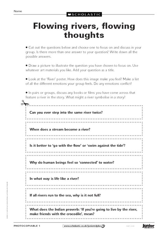 Flowing rivers, flowing thoughts – discussion starters - Scholastic Shop