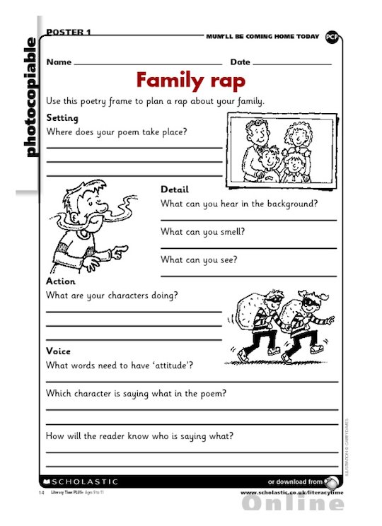 Family rap – poetry writing frame - Scholastic Shop