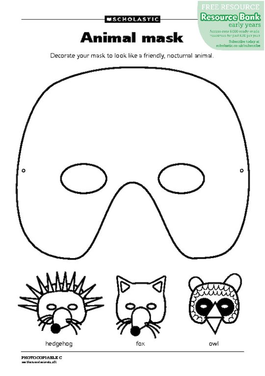 Animal mask - Scholastic Shop
