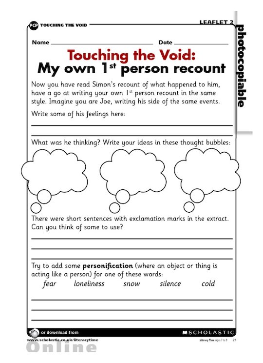 ‘Touching the Void’ – first-person recount - Scholastic Shop