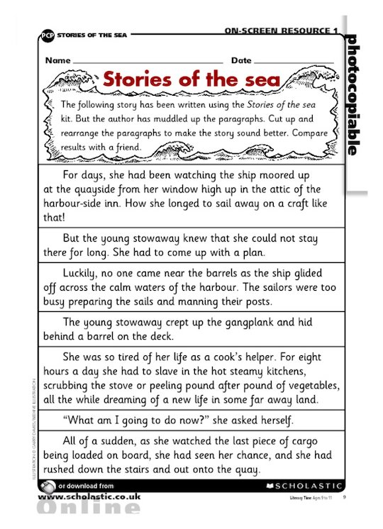 Stories of the sea – reordering paragraphs - Scholastic Shop