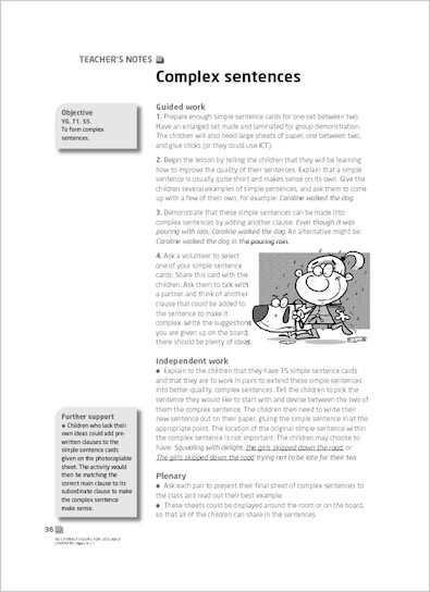 Complex sentences - Scholastic Shop