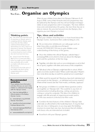 Organise an Olympics - Scholastic Shop