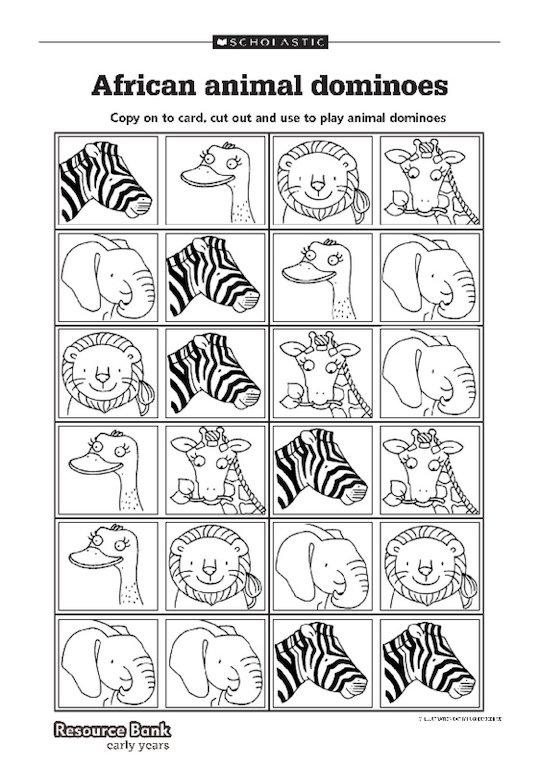 African animal dominoes - Scholastic Shop