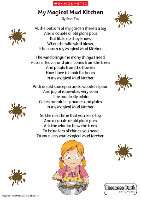 ‘My Magical Mud Kitchen’ poem - Scholastic Shop