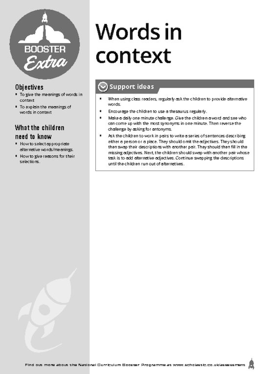 KS2 SATs Reading Booster Extra Pack Words In Context Scholastic Shop ks2-sats-reading-booster-extra-pack-words-in-context-scholastic-shop