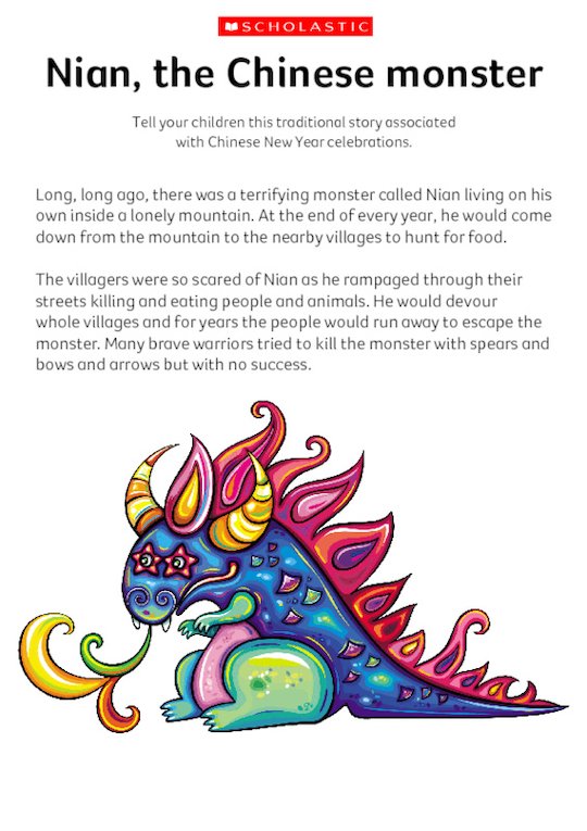 ‘Nian, the Chinese monster’ – traditional story - Scholastic Shop
