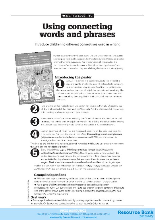 Connecting words and phrases - Scholastic Shop