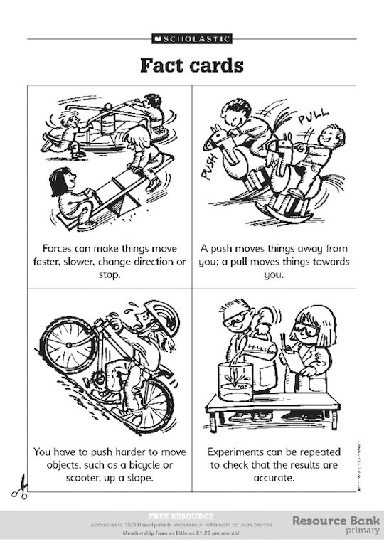 Forces and movement – fact cards 2 - Scholastic Shop