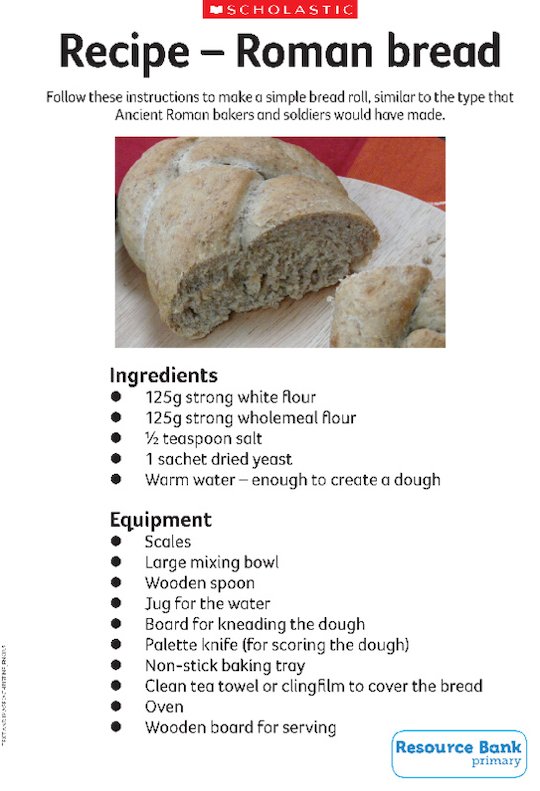 Recipe – Roman bread - Scholastic Shop