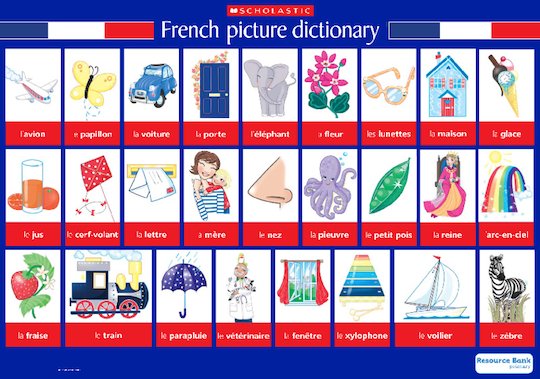 French picture dictionary – poster - Scholastic Shop