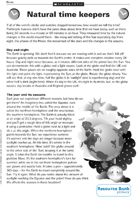 Natural time keepers - Scholastic Shop