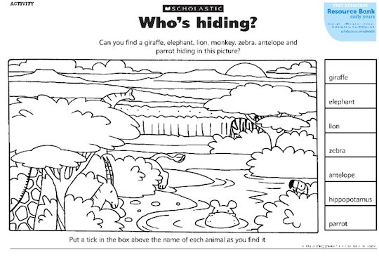 Who’s hiding? activity - Scholastic Shop