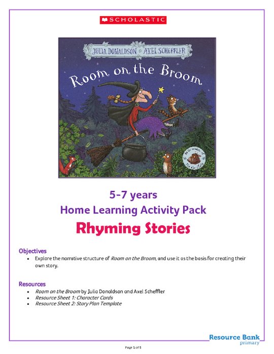 Room on the Broom 5-7 Years Home Learning Pack - Scholastic Shop