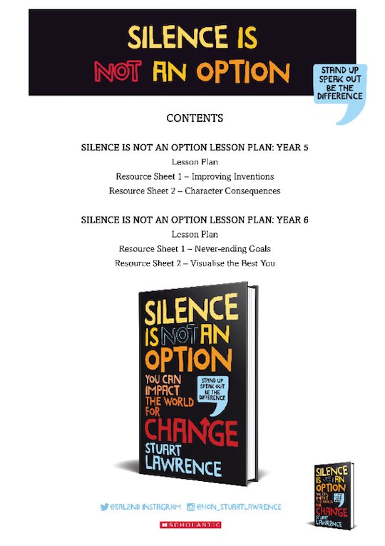 Silence Is Not An Option Upper KS2 Lesson Plans - Scholastic Shop