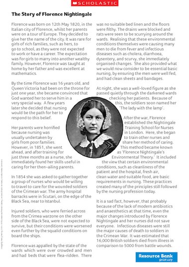 Activity A – The story of Florence Nightingale – Primary KS1 & KS2 ...