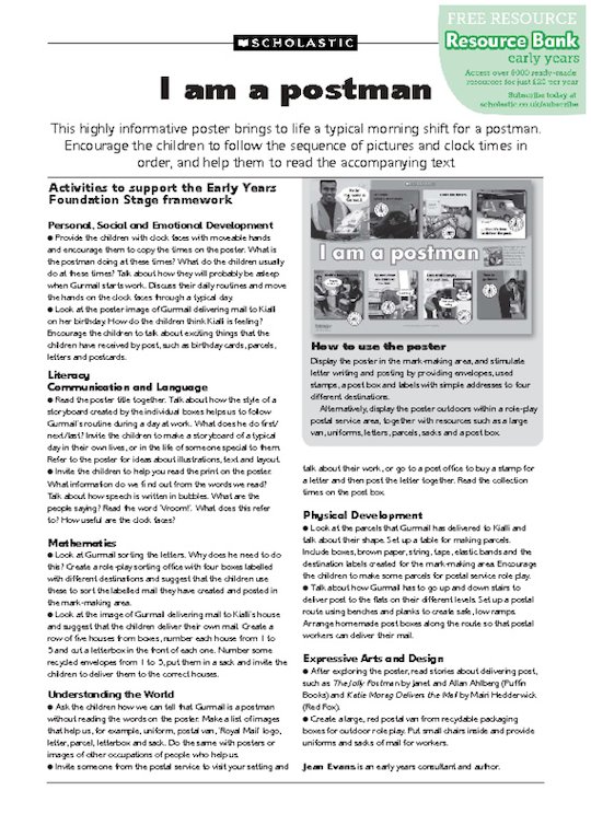 I am a postman – activities - Scholastic Shop