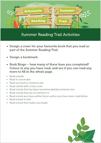 Scholastic Summer Reading Trail activity pack - Scholastic Shop