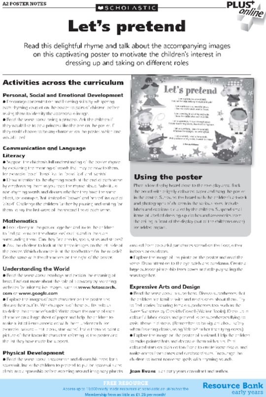 Let’s pretend – activities - Scholastic Shop