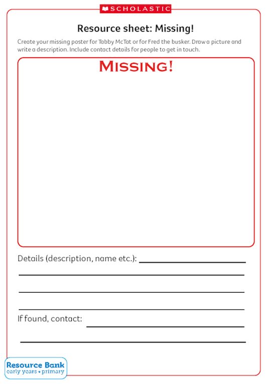 Resource sheet: Missing! - Scholastic Shop