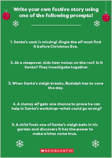Christmas Story Prompts - Scholastic Shop